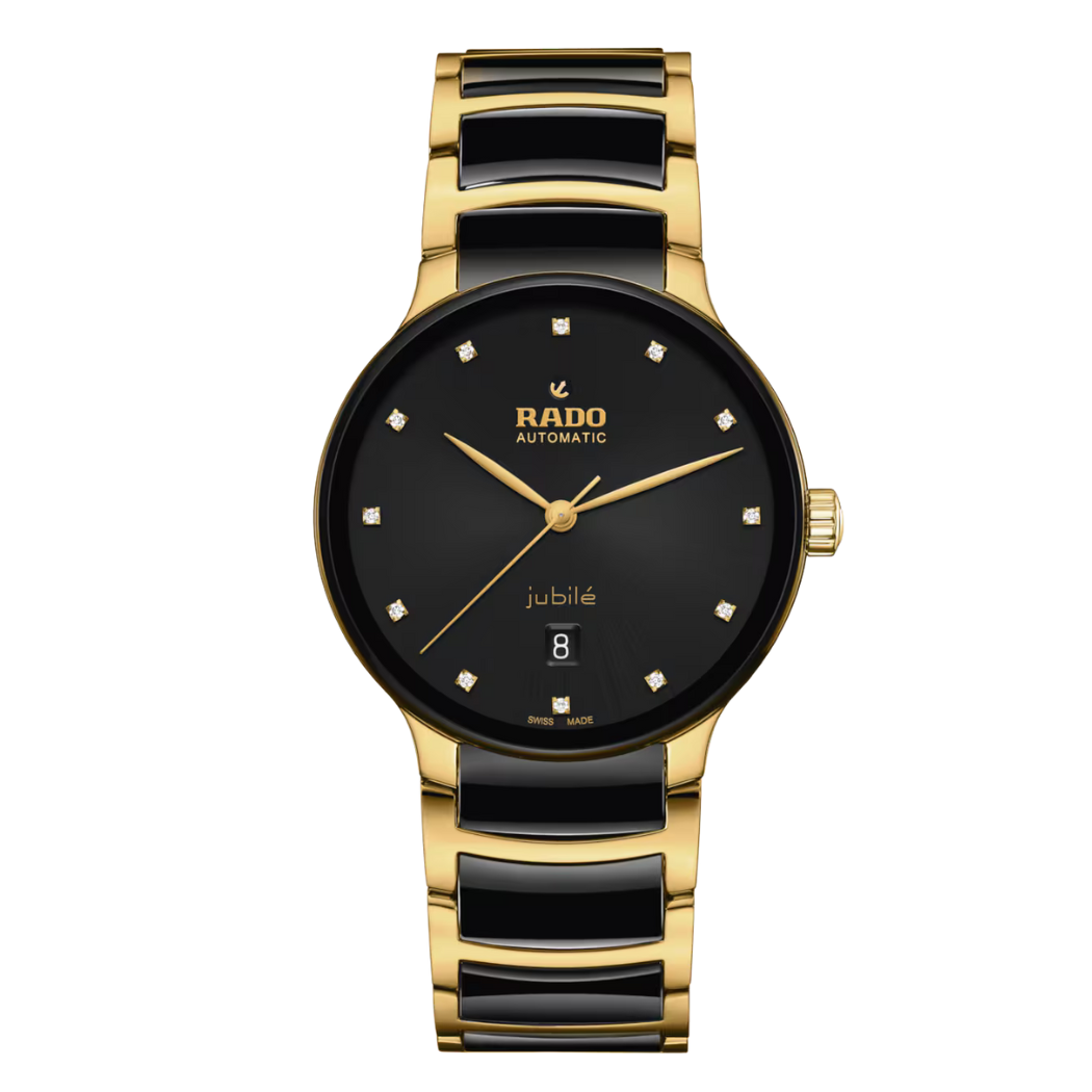 Rado Centrix Two-tone Stainless Steel Black Dial Automatic Watch for G ...