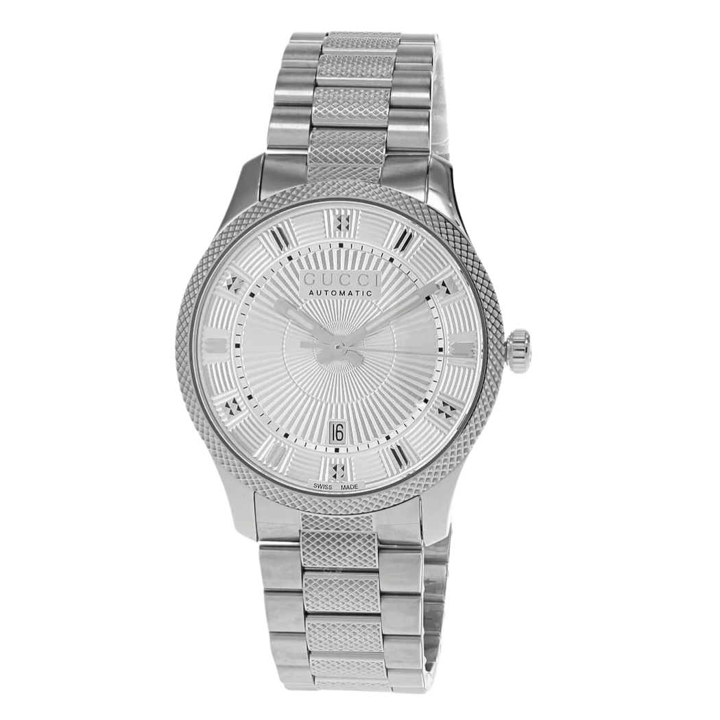 Gucci G-Timeless Eryx Silver Stainless Steel Silver Dial Automatic Wat ...