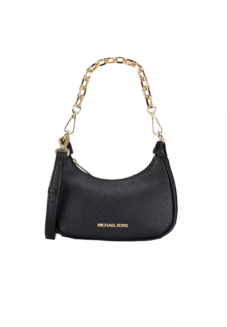 Michael Kors Cora Extra-Small Pebbled Leather Shoulder Bag In Black ...
