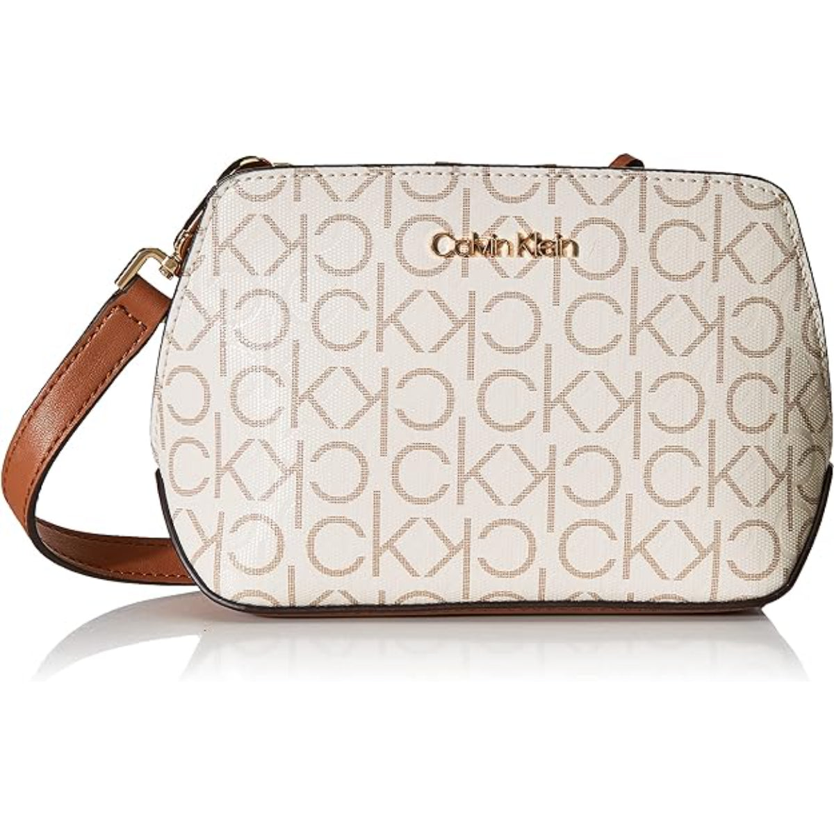 Calvin Klein Signature Crossbody Bag In White/ Brown – Dreams Pakistan