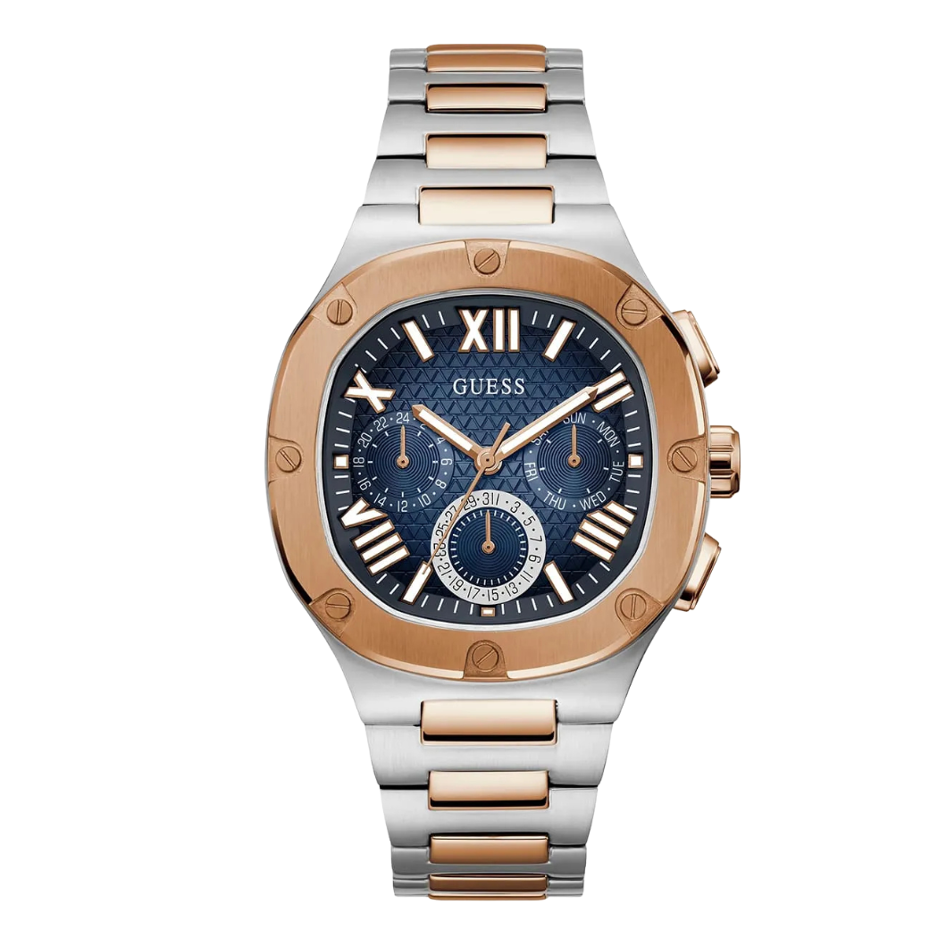 Buy Guess Two-tone Stainless Steel Blue Dial Chronograph Quartz Watch ...