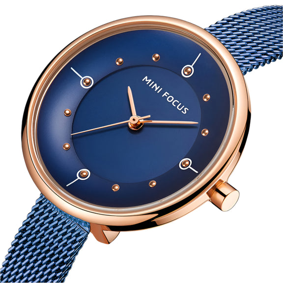 Mini Focus Navy Blue Mesh Bracelet Navy Blue Dial Quartz Watch for Lad – Dreams Pakistan