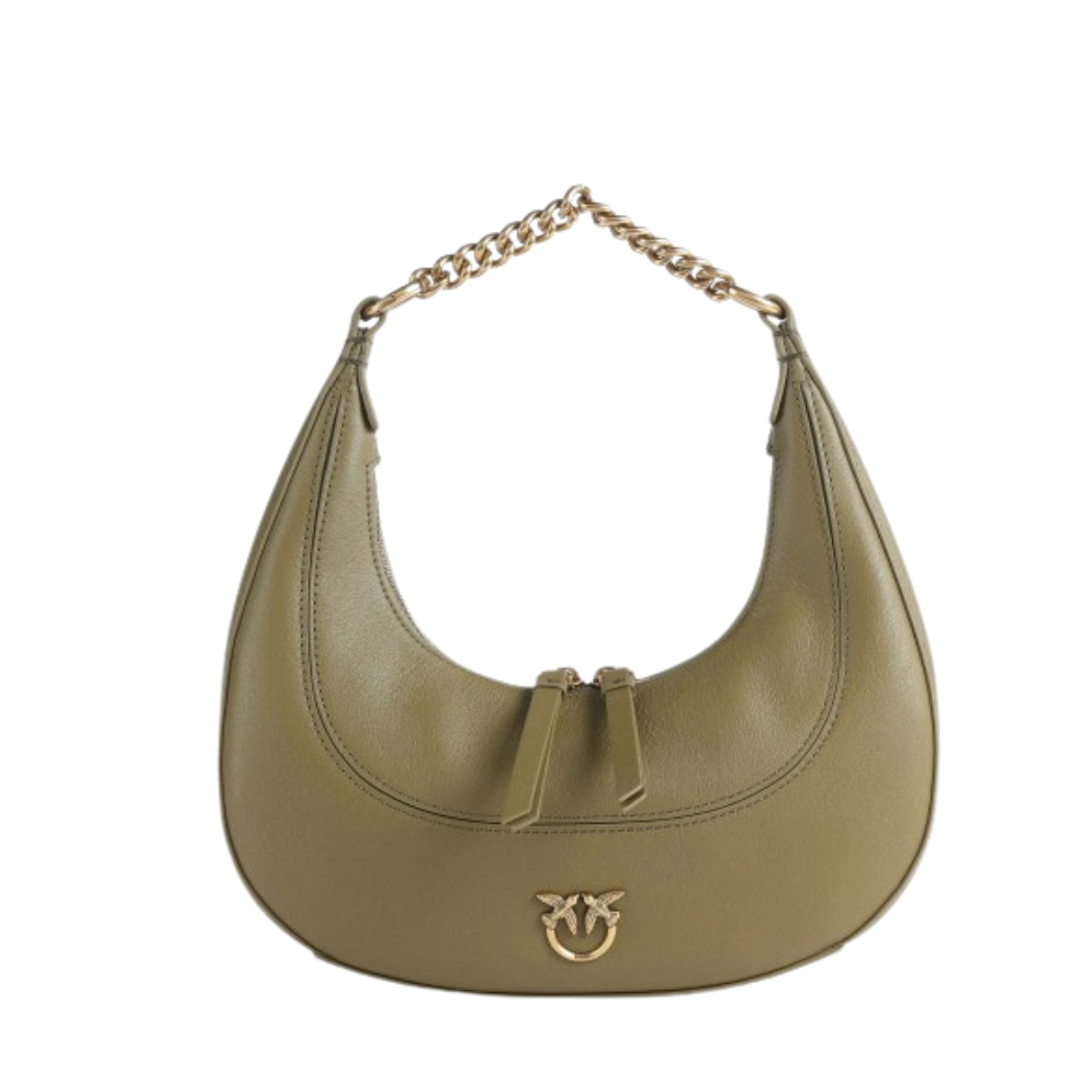 Buy PINKO Brioche Classic Hobo Shoulder Bag – Verde Abete Soft Calfskin ...