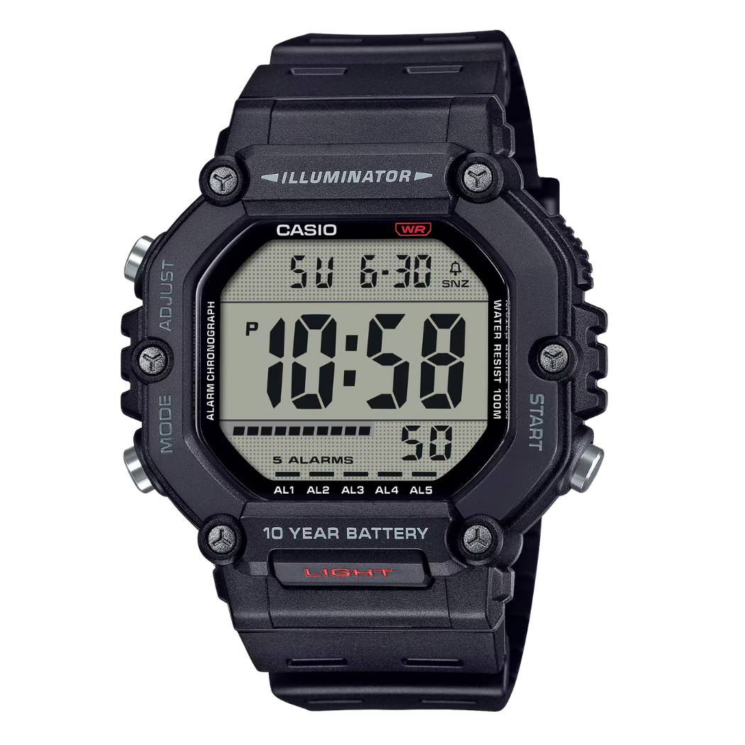 Casio Black Rubber Black Dial Quartz Watch for Gents - AE-1600H-1AVDF ...