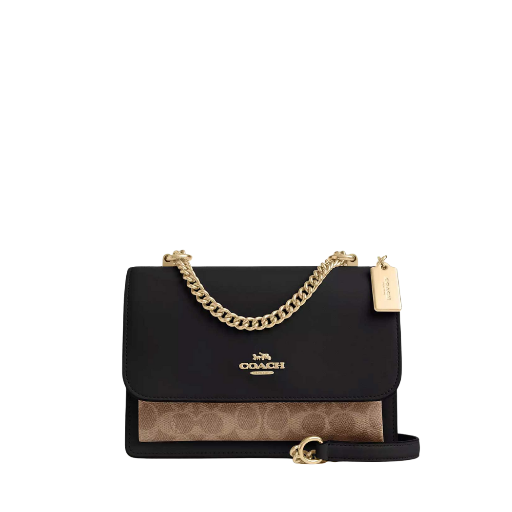 Coach Klare Crossbody Black/Light Brown Signature Canvas & Leather Tri ...