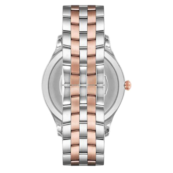 EMPORIO ARMANI Lambda Two-Tone Stainless Steel Silver Dial Quartz Watc ...
