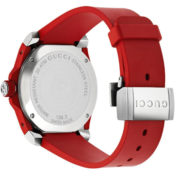 Gucci Dive Red Silicone Strap Black Dial Quartz Watch for Gents - GUCC ...