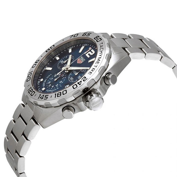Tag Heuer Formula 1 Silver Stainless Steel Blue Dial Chronograph Quart ...