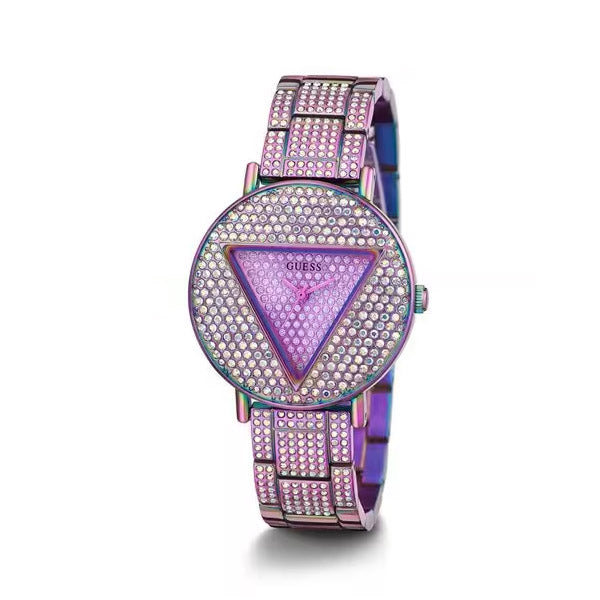 Guess Trend Purple Stainless Steel Purple Dial Quartz Watch for Ladies ...
